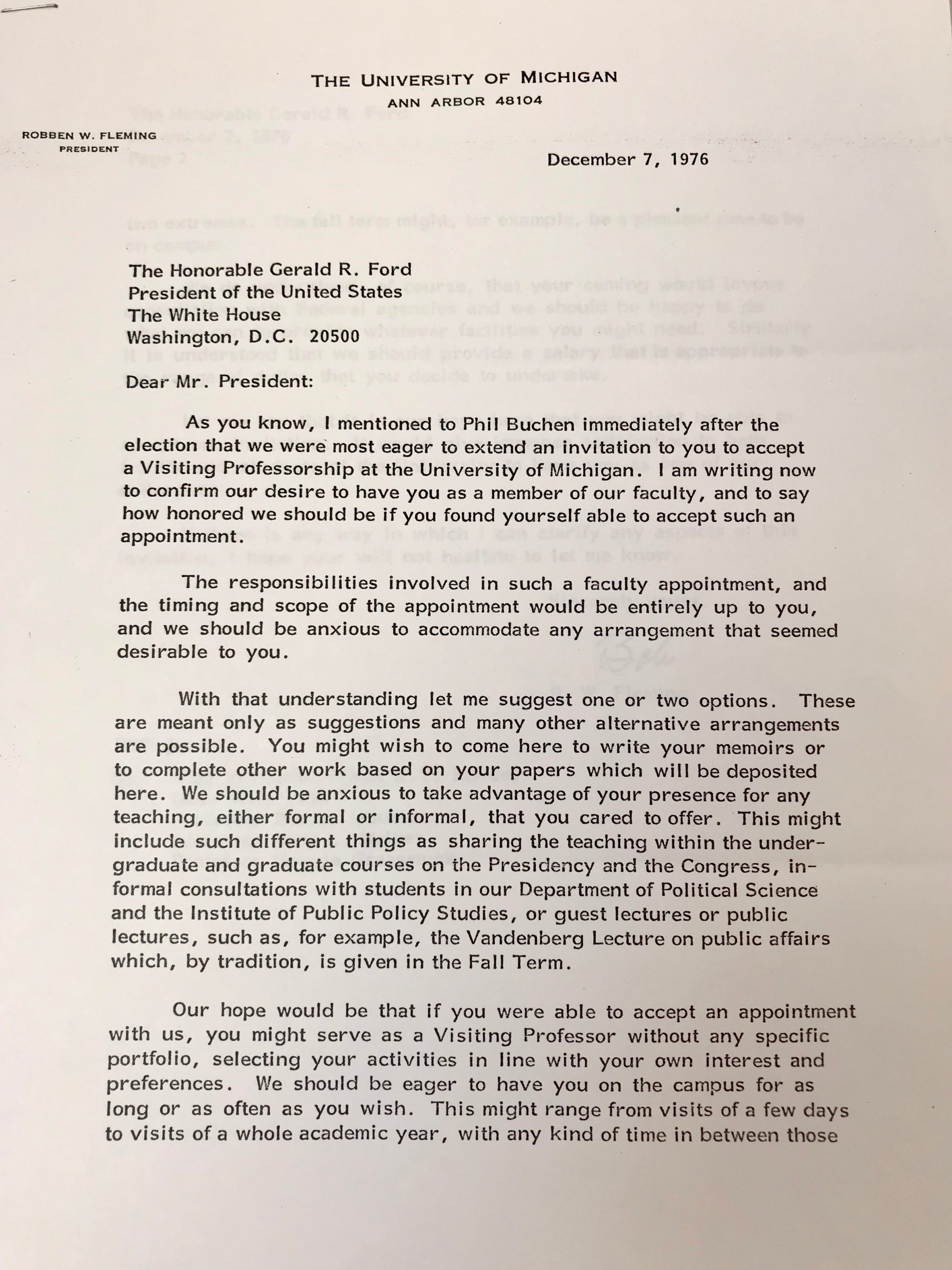 Professor Ford | University of Michigan Heritage Project