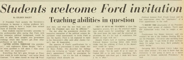 Professor Ford | University of Michigan Heritage Project